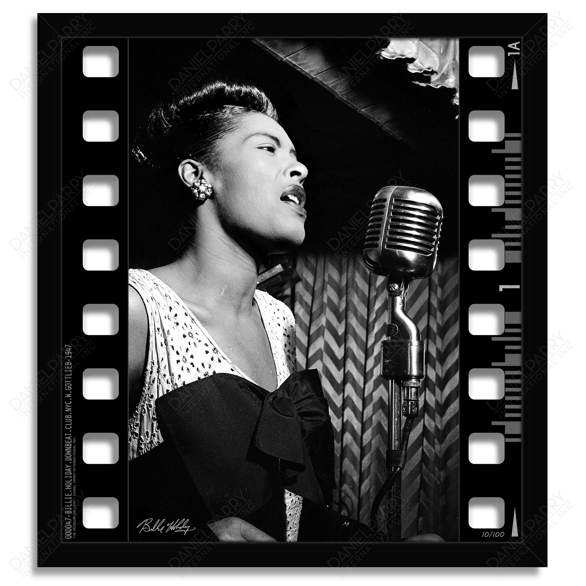Billie Holiday Jazz Photo - 3D Film Strip Museum Frame - Facsimile Sig — danielparry.com