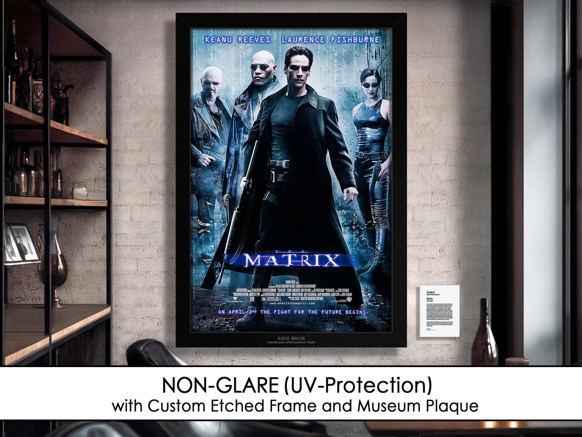 The Matrix Movie Poster Framed Non-glare Museum Matte - Archival UV Pr ...