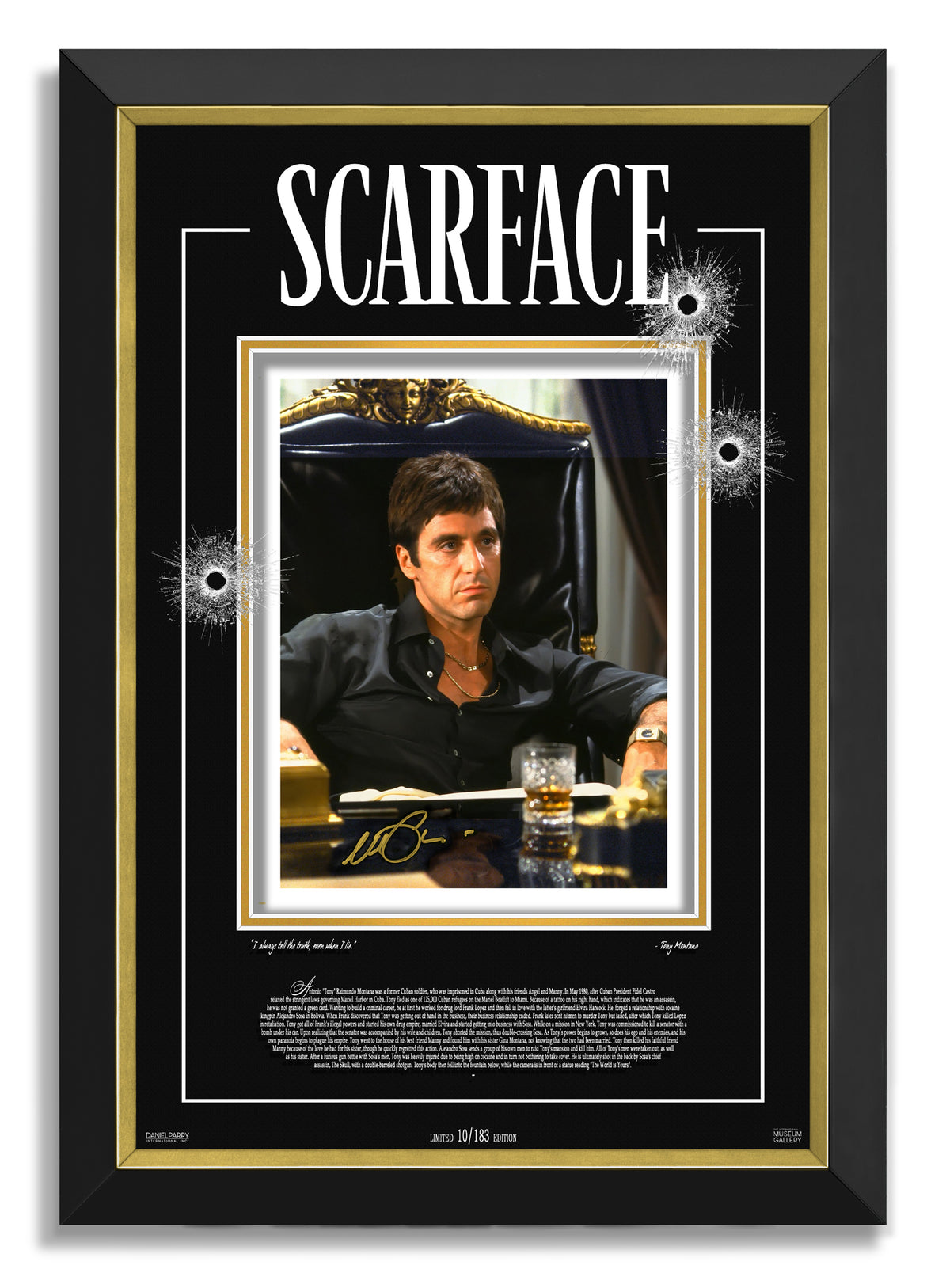 Scarface - Al Pacino Facsimile Signed Autographed - Archival Etched Gl ...