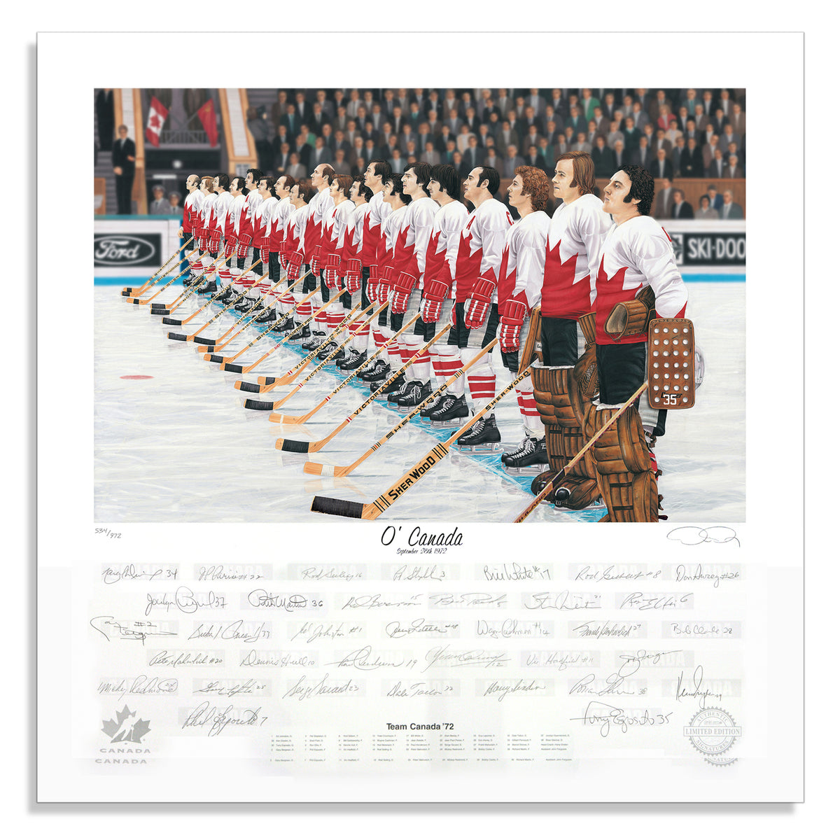 Team Canada 72 Summit Series 1972 Autographed Signed by 35 Paul Hender ...