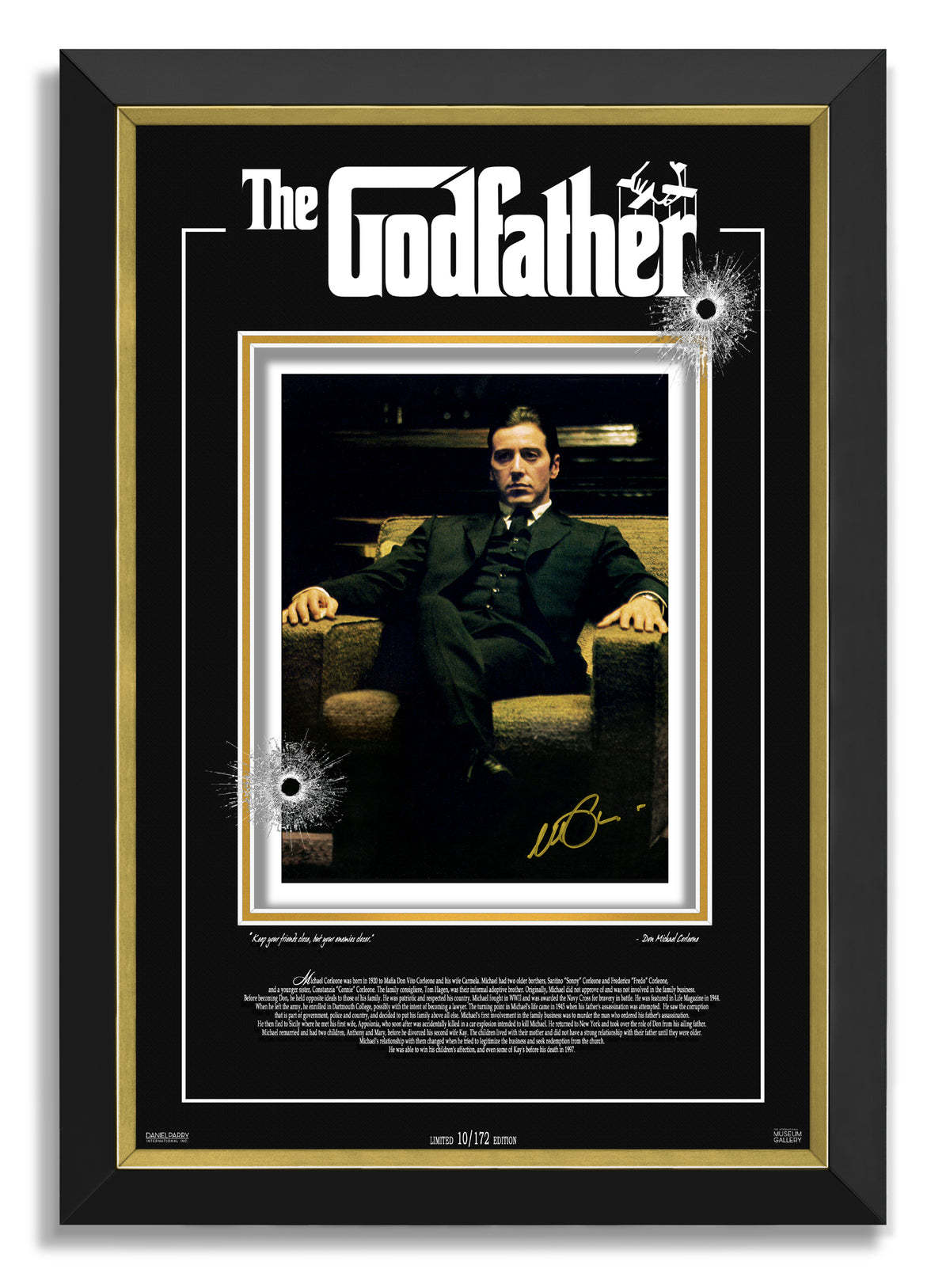The Godfather Al Pacino Facsimile Signed Autographed - Archival Etched ...