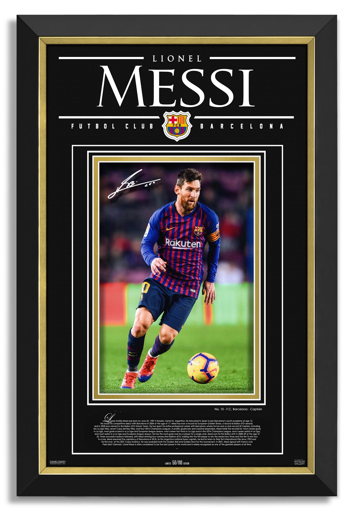 Lionel Messi Facsimile Signed Autographed FC Barcelona - Archival Etch ...